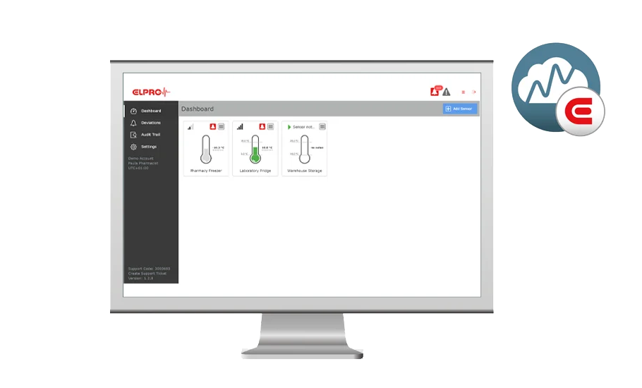 elproCLOUD wireless temperature monitoring of rooms & equipment